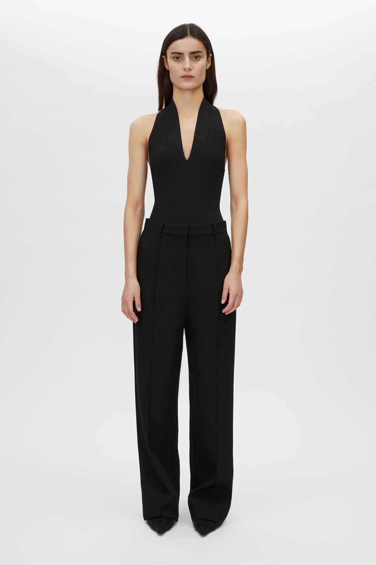 Kestrel Plunge Neck Bodysuit in Black - CAMILLA AND MARC® C&M