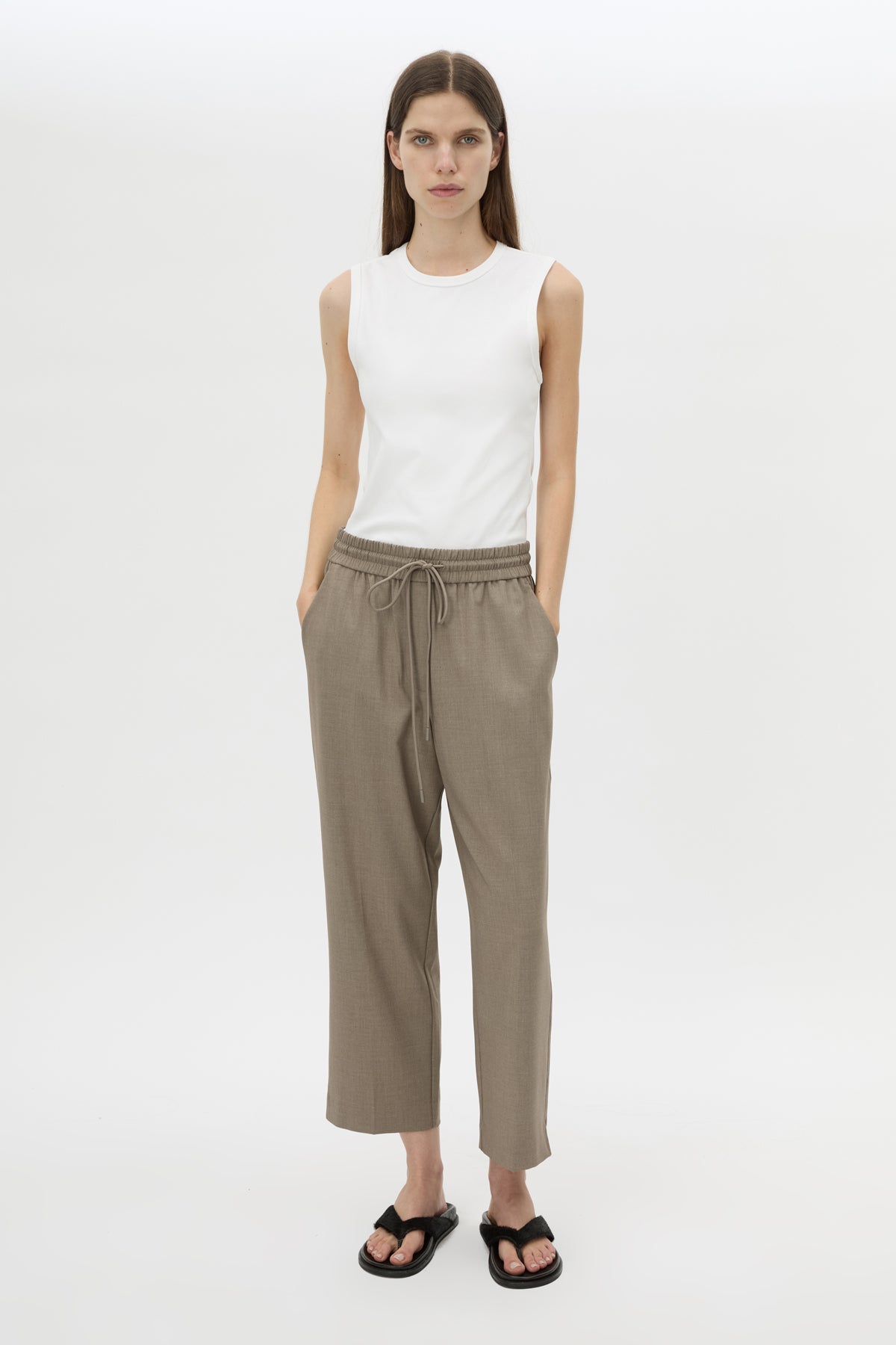Vector Crop Pant 2.0 in Mocha Brown - CAMILLA AND MARC® C&M